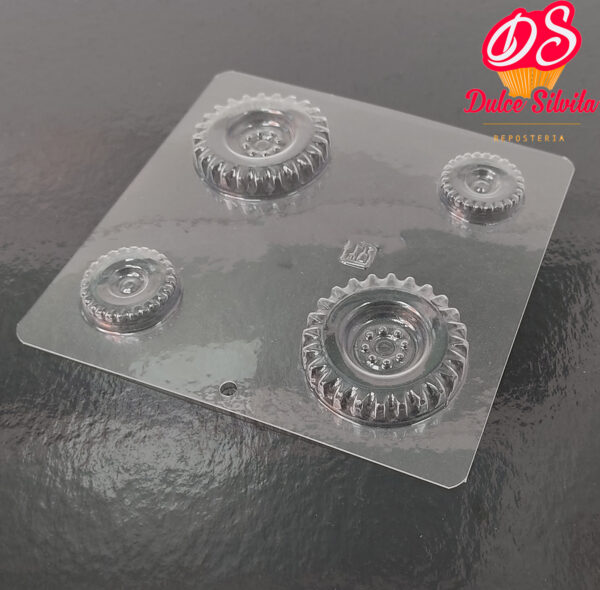 Molde chocolate 3D ruedas - Dulce Silvita
